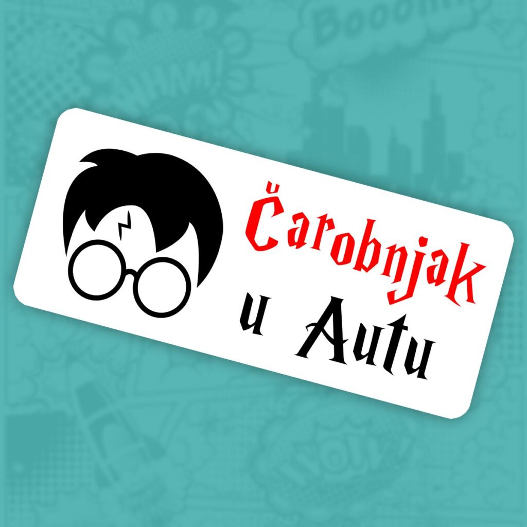 Čarobnjak u Autu Auto Stiker - Bazzinga Shop
