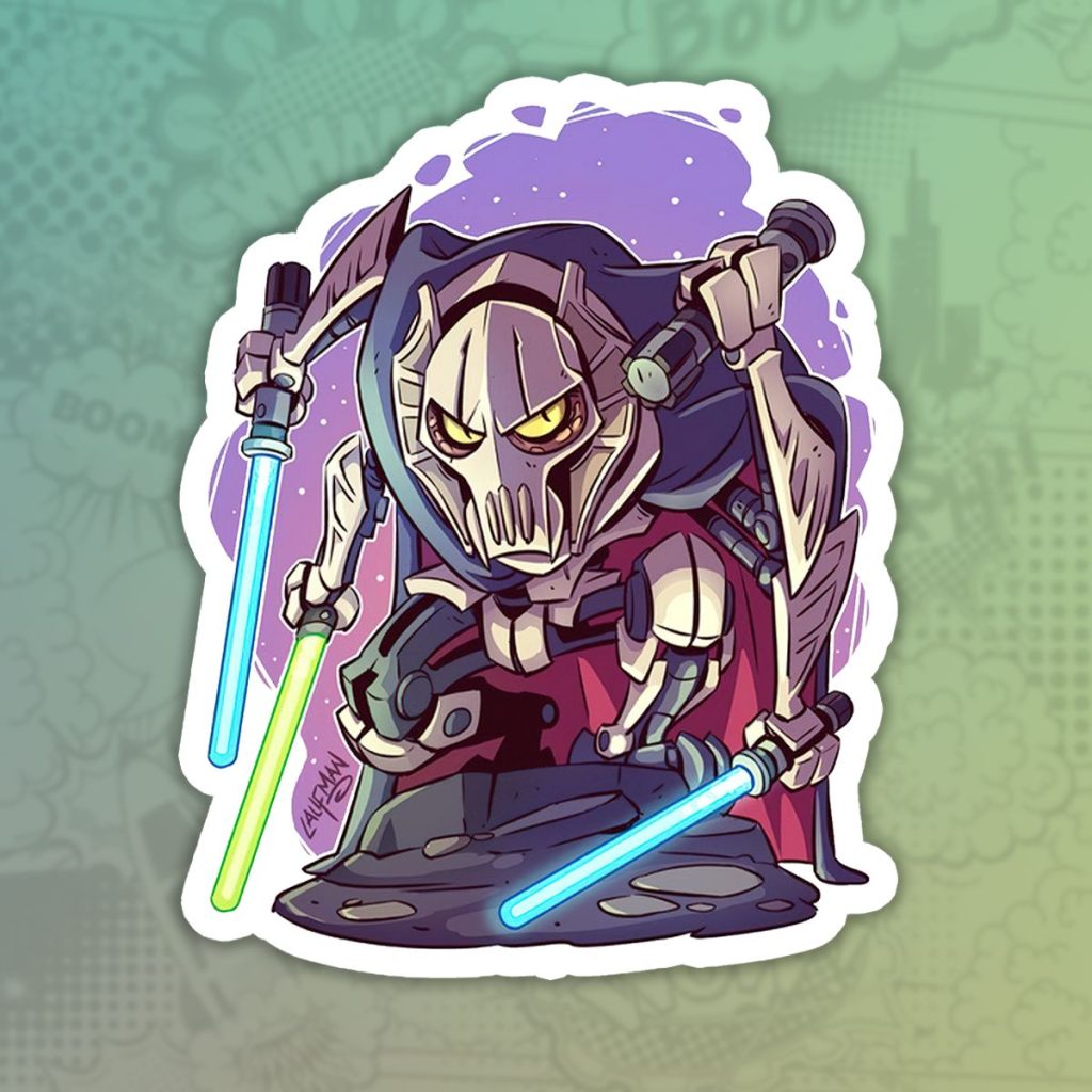 Star Wars Stiker 26 General Grievous - Bazzinga Shop